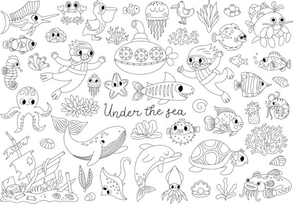 Under the Sea Coloring Pages - Fun Free Coloring Pages
